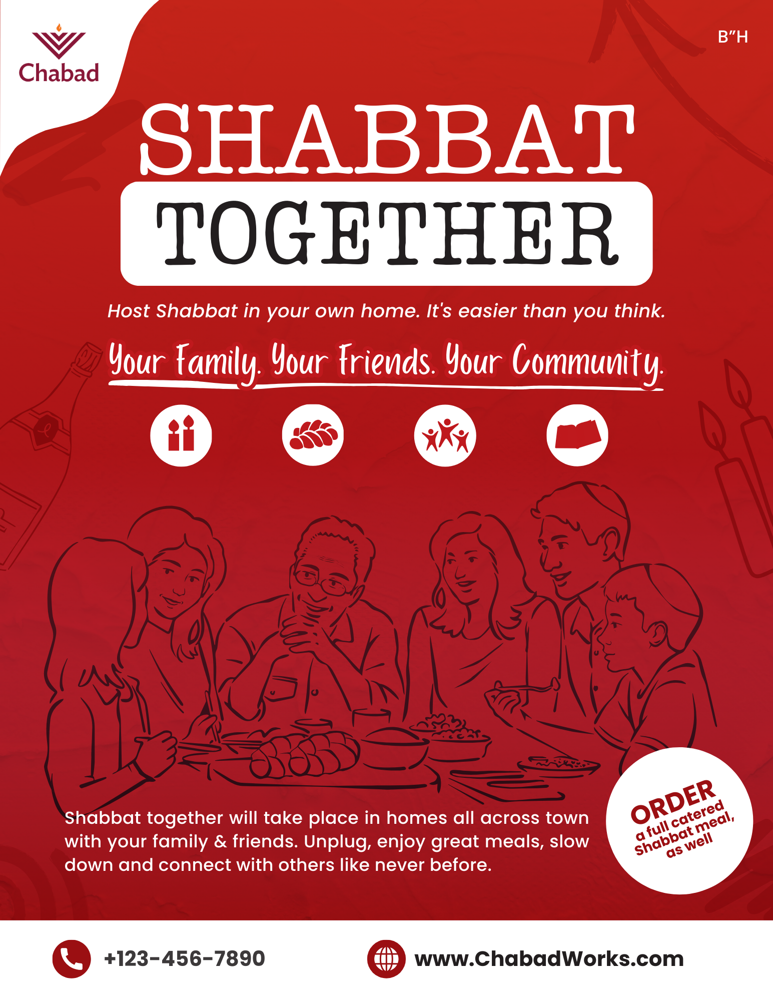 Shabbat Flyer – Template No. 4 – ChabadWorks Shop